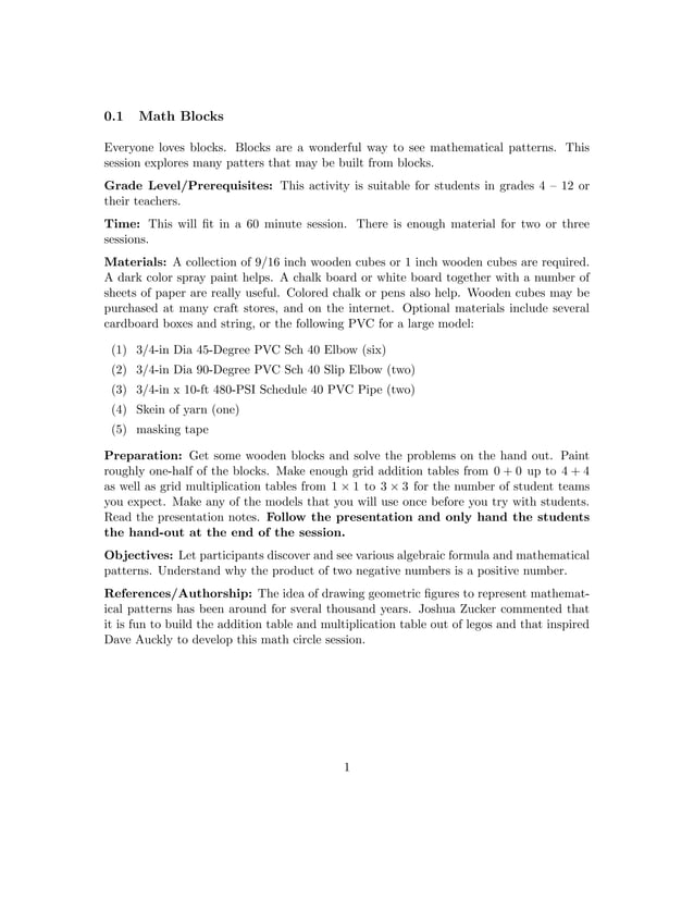 Math Blocks Pdf