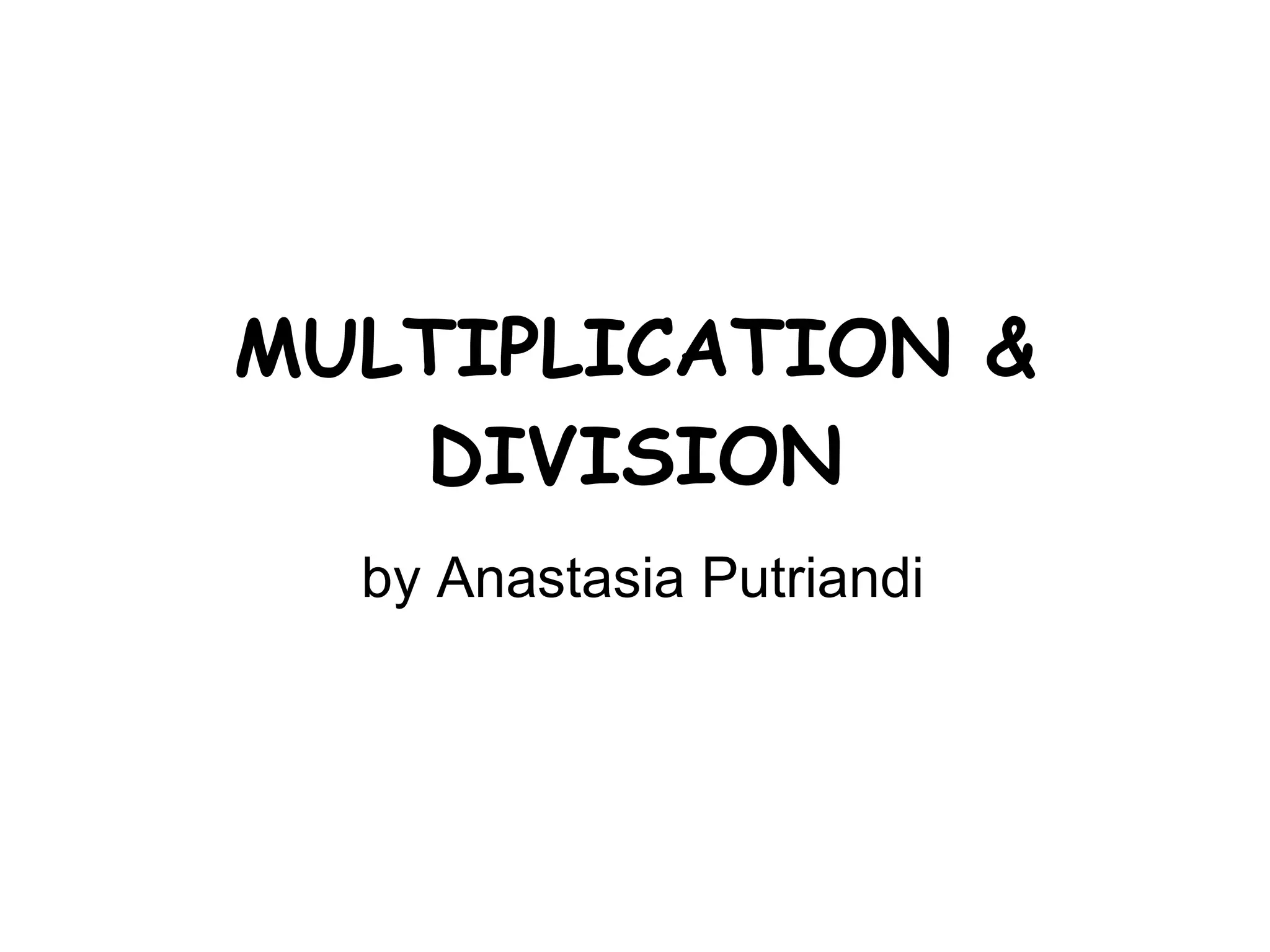 Multiplication & division | PPT