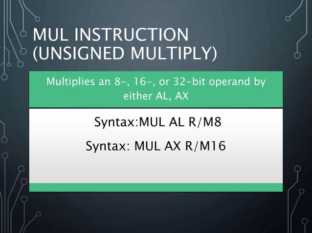 Multiplication & division instructions microprocessor 8086 | PPTX