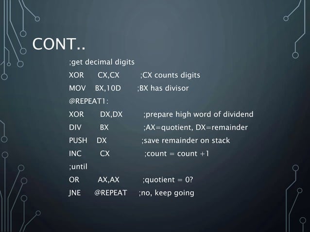 Multiplication & division instructions microprocessor 8086 | PPTX
