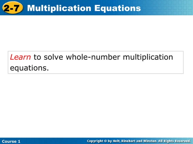 Multiplication equations | PPT