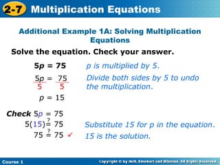 Multiplication equations | PPT