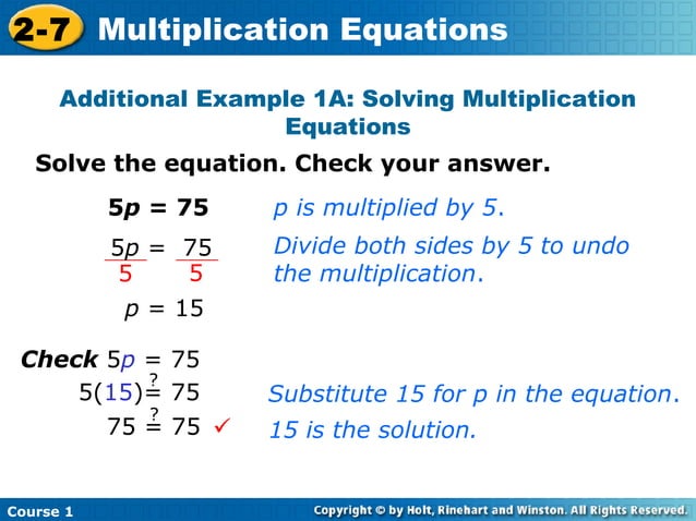 Multiplication equations | PPT