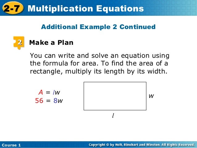 Multiplication Equations Multiplication Equations