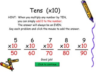 Multiplication facts | PPTX