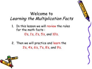 Multiplication facts | PPTX