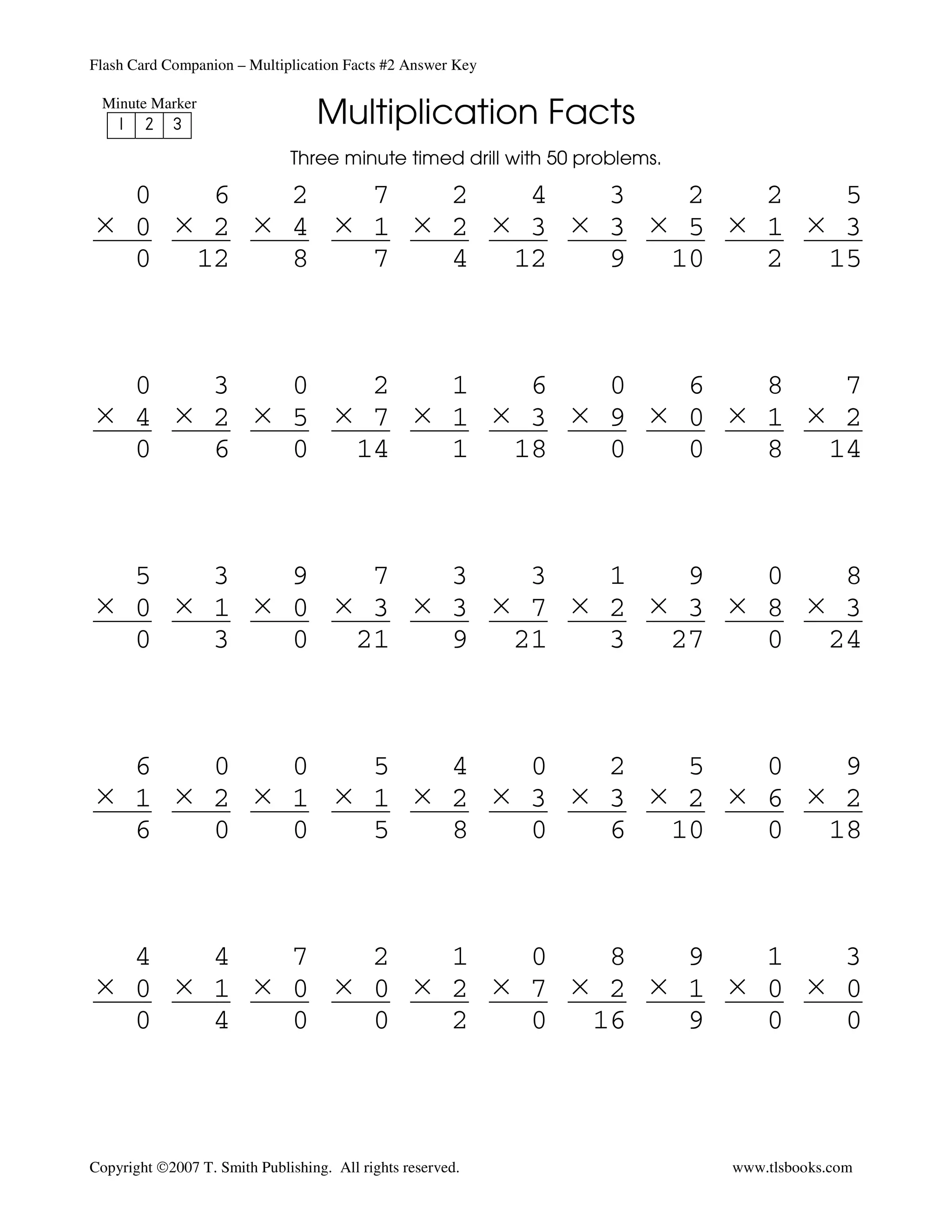 Multiplication fluency drill math facts | PDF