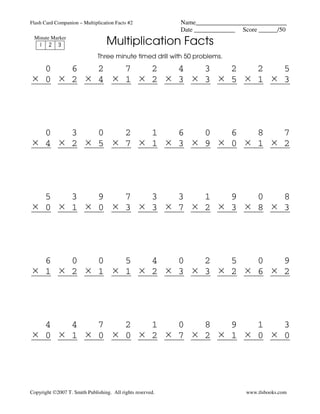 Multiplication fluency drill math facts | PDF