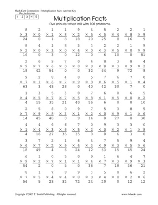 Multiplication fluency drill math facts | PDF