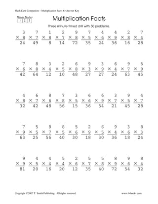 Multiplication fluency drill math facts | PDF