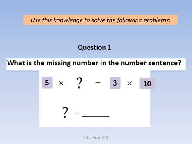Multiplication Number Sense- What's Missing? | PPT
