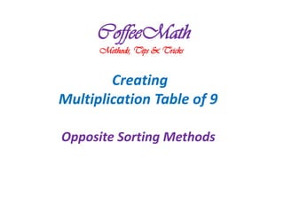 Multiplication of 9 opposite sorting vertical method | PPSX