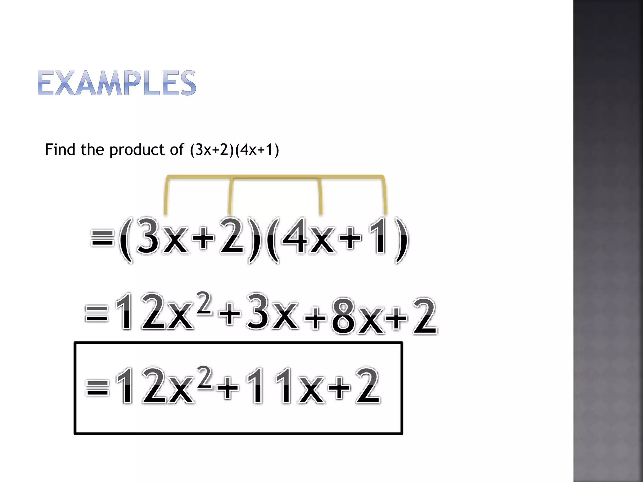 Multiplication of binomials | PPT