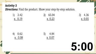 Multiplication of Decimal Numbers for Grade Five Learners | PPTX