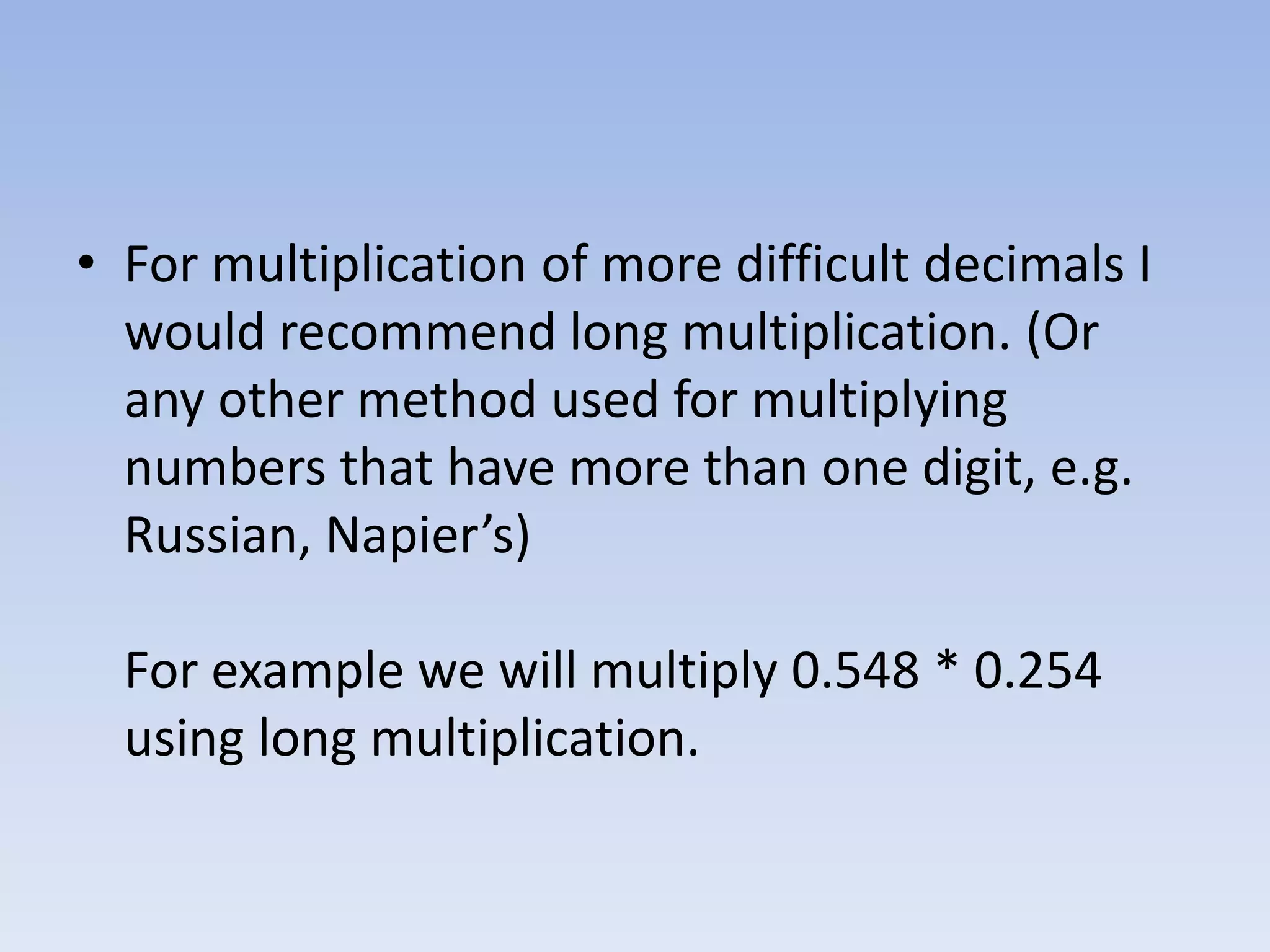 Multiplication of decimals | PPTX