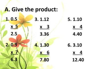 Multiplication of decimals | PPTX