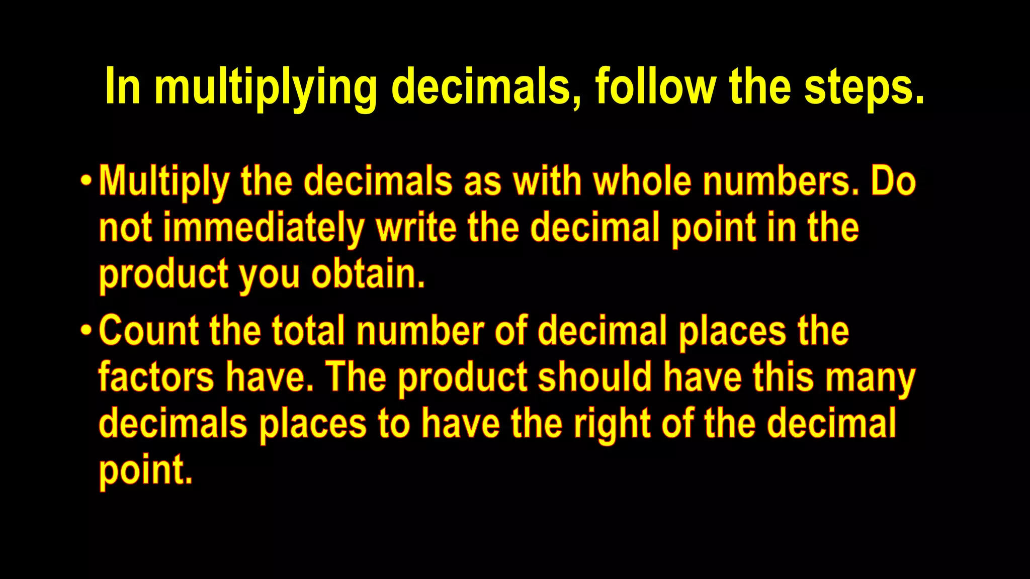 Multiplication of decimals | PPT