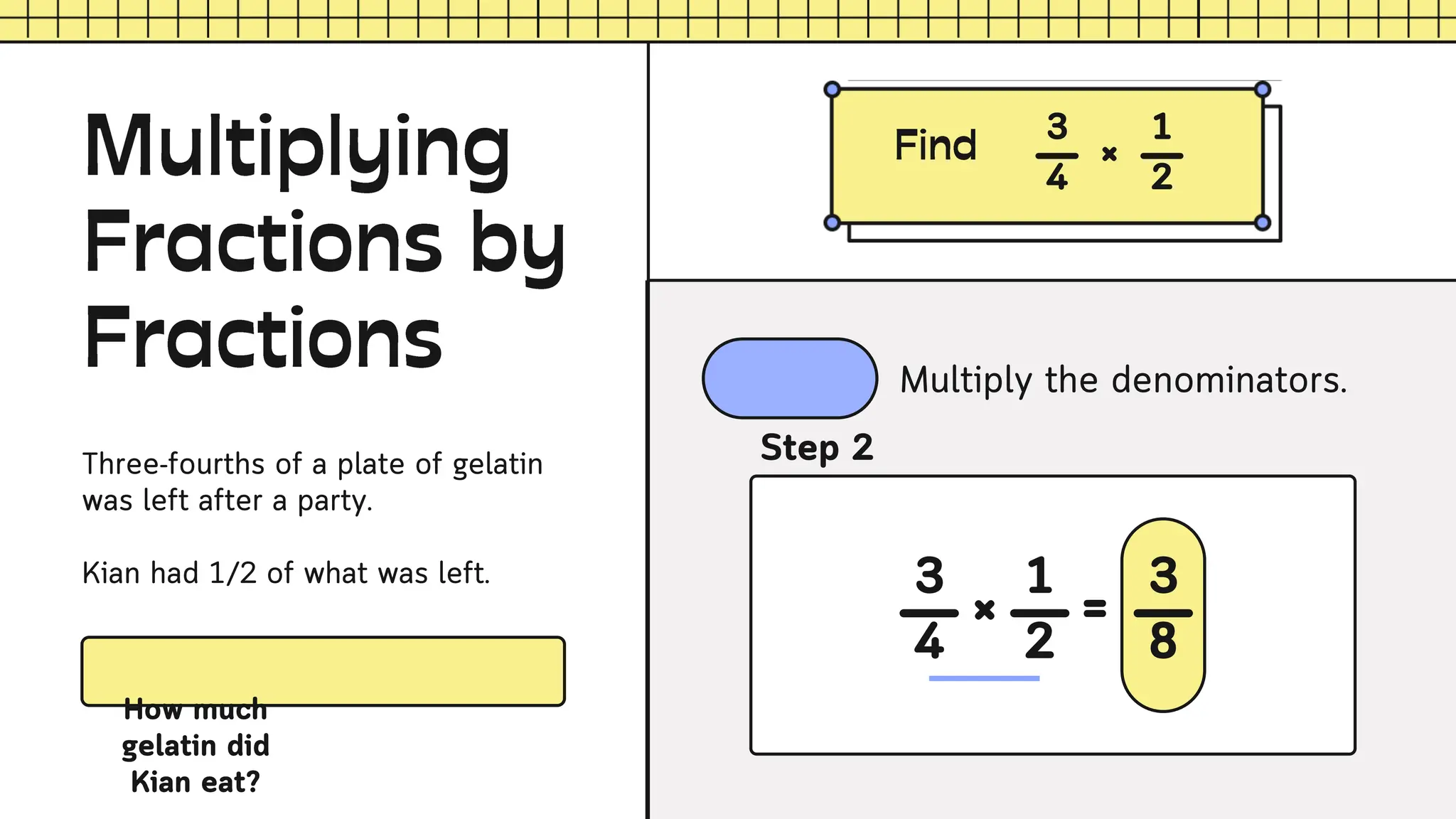 Multiplication of Fractions Education Presentation in White Purple ...