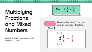 Multiplication of Fractions Education Presentation in White Purple ...