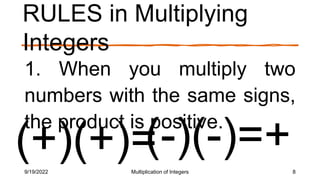MULTIPLICATION OF INTEGERS -.pptx