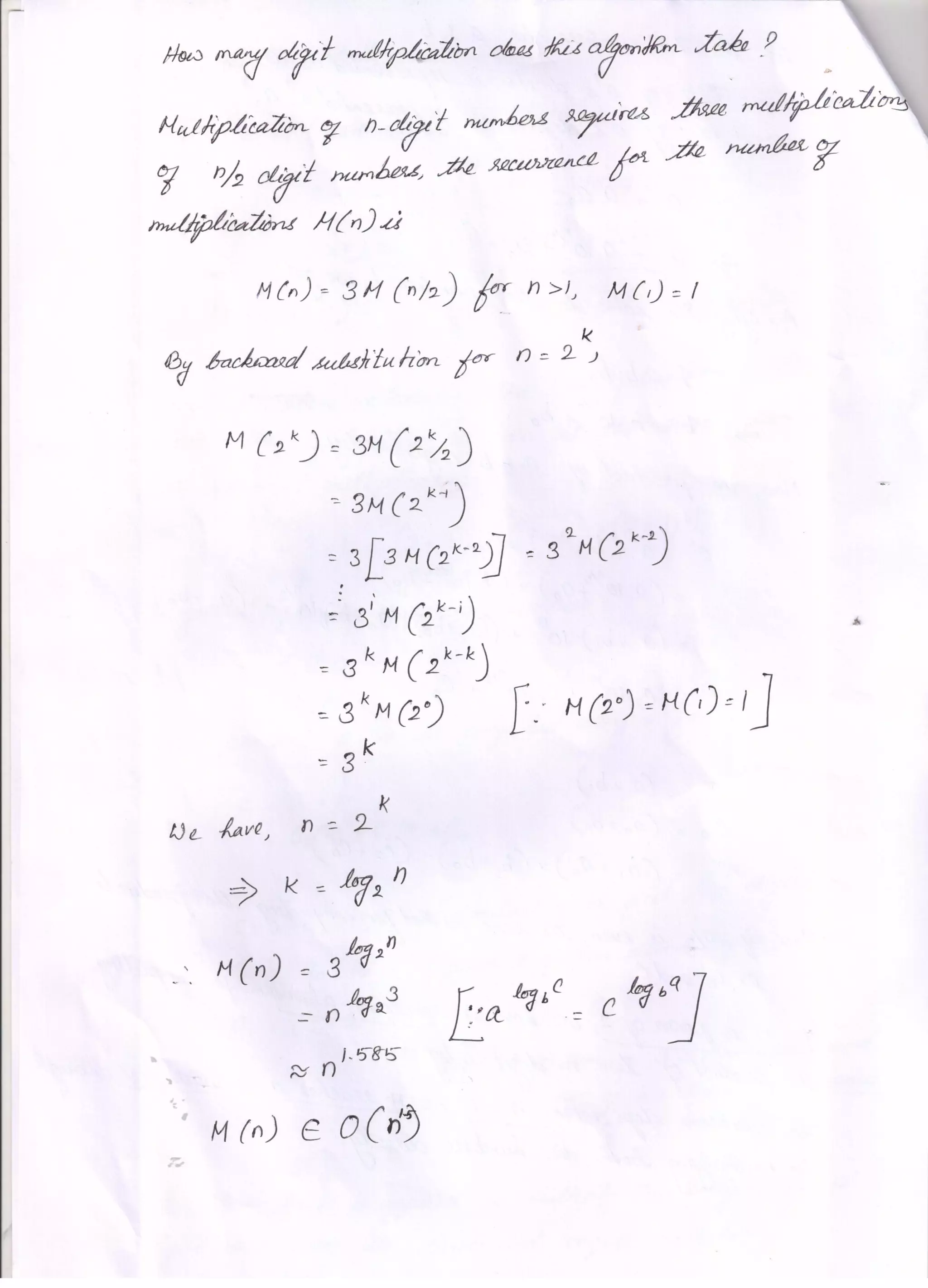 Multiplication Of Integers And Strassens Matrix Multiplication Subi Notes