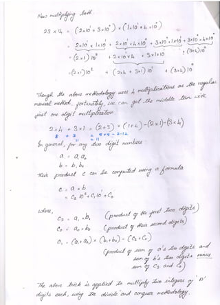 Multiplication of integers & strassens matrix multiplication subi notes ...
