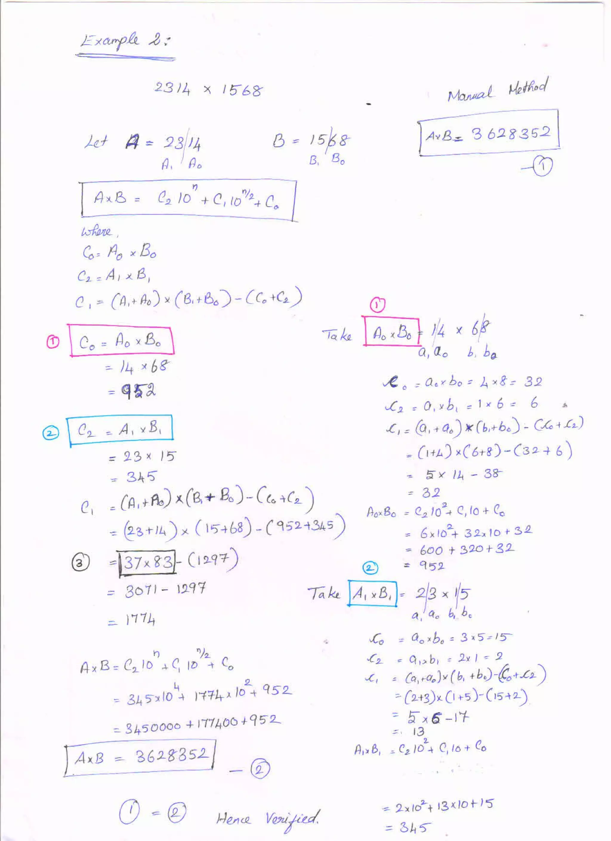 Multiplication of large integers problem subi notes | PDF