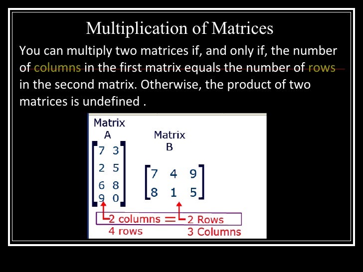 Multiplication Of Matrices
