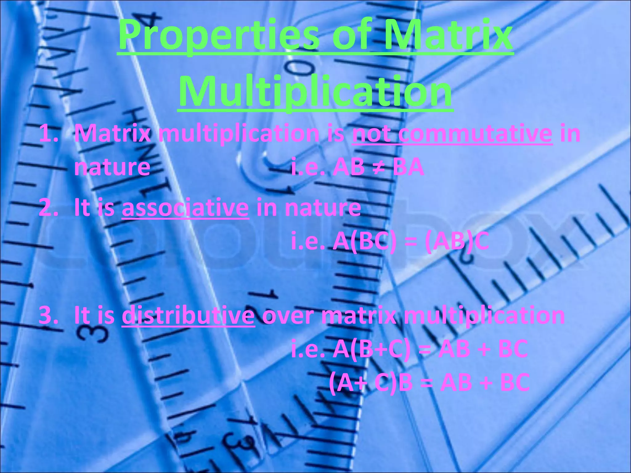 Multiplication of matrices and its application in biology | PPT