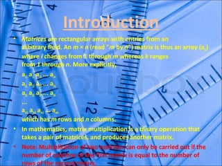 Multiplication of matrices and its application in biology | PPT