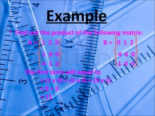 Multiplication of matrices and its application in biology | PPT