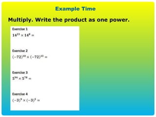 Multiplication of numbers in exponential form | PPTX
