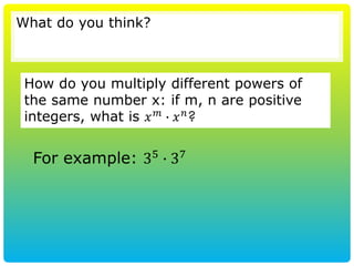 Multiplication of numbers in exponential form | PPTX