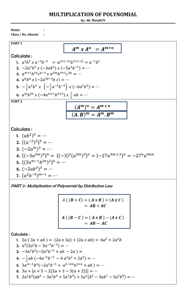 Multiplication of polynomial | PDF