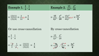 Multiplication of rational expression | PPTX