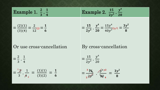 Multiplication of rational expression | PPTX