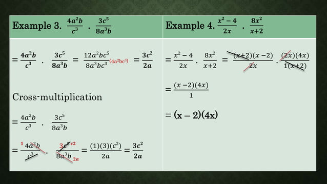 Multiplication of rational expression | PPTX