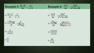 Multiplication of rational expression | PPTX