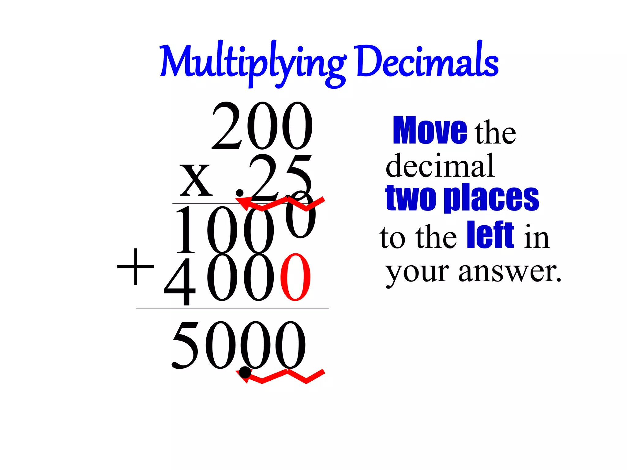 Multiplication on decimals | PPTX