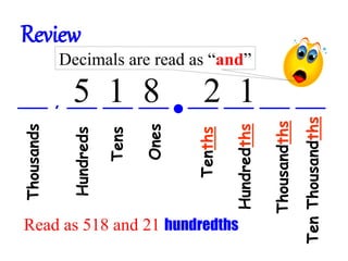 Multiplication on decimals | PPTX