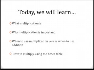 Multiplication, part 1 | PPTX