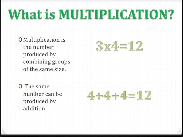 Multiplication, part 1