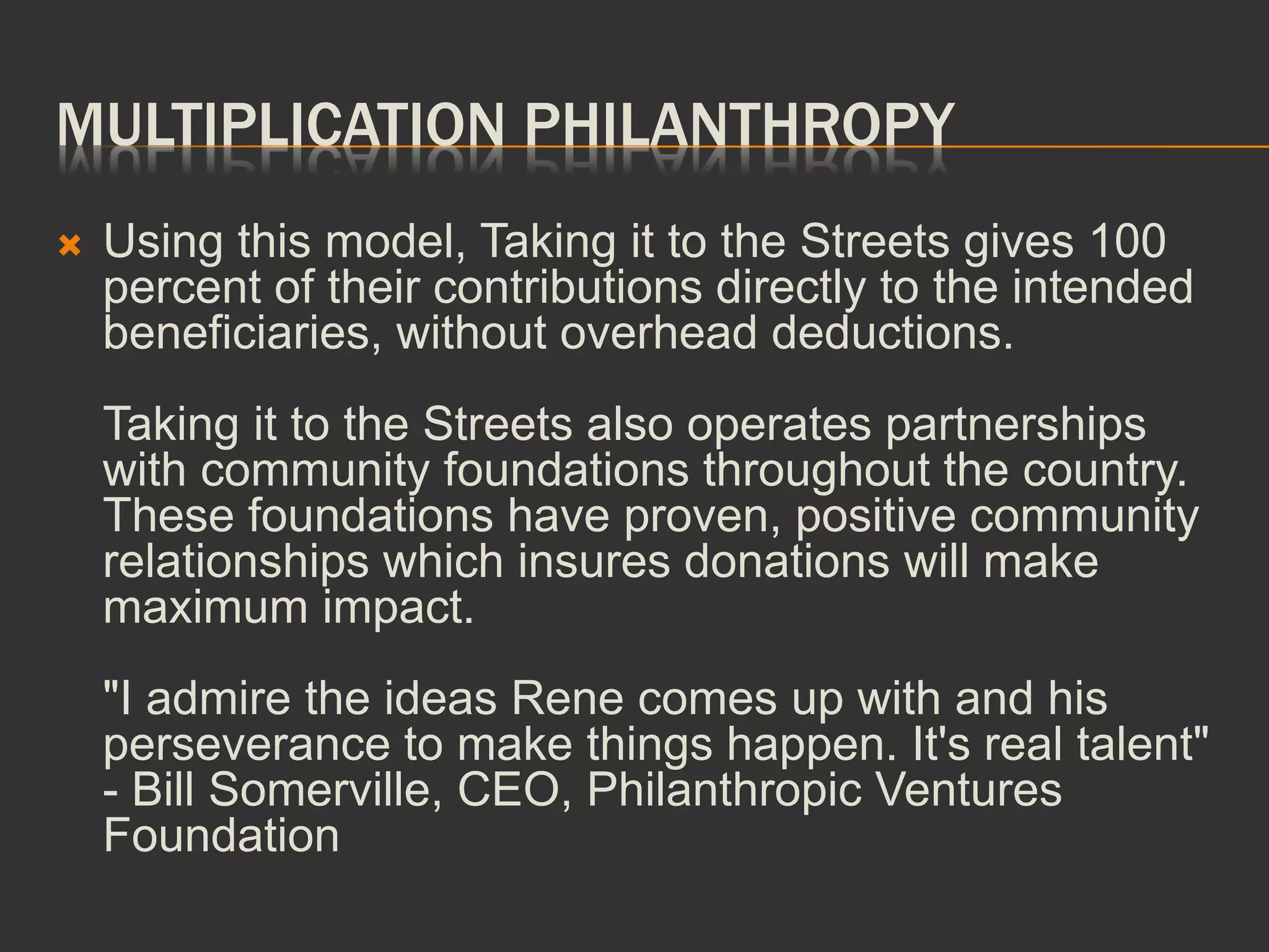 Multiplication Philanthropy - Business Approach | PPTX