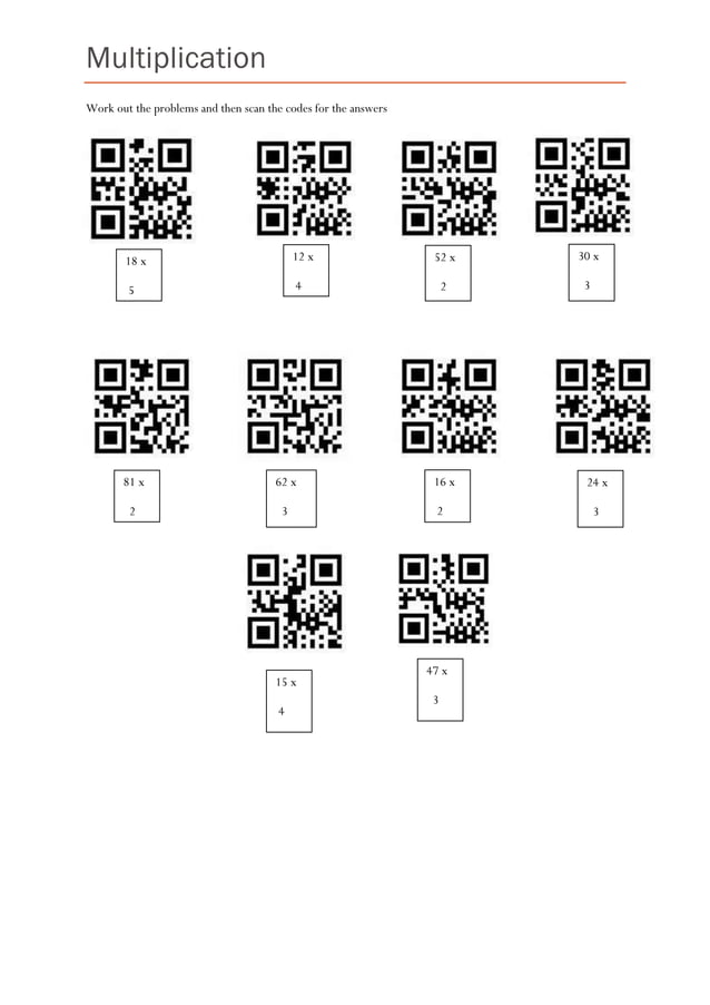 Multiplication qr codes | DOCX
