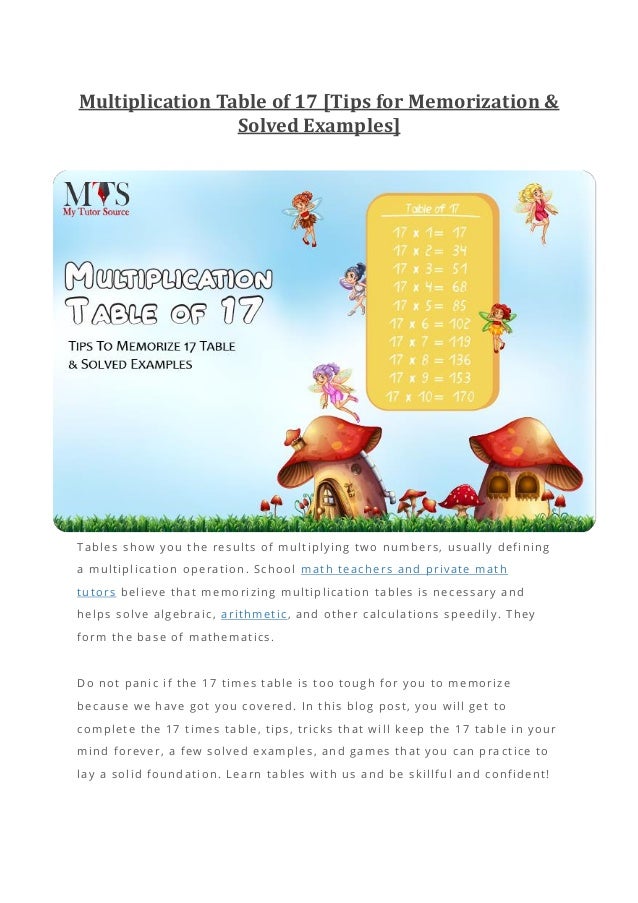 Multiplication Table of 17 [Tips for Memorization & Solved Examples].pdf