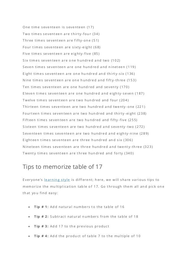 Multiplication Table of 17 [Tips for Memorization & Solved Examples].pdf