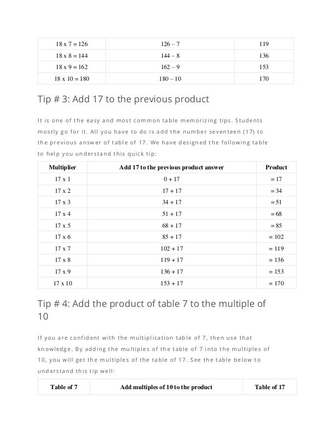 Multiplication Table of 17 [Tips for Memorization & Solved Examples].pdf