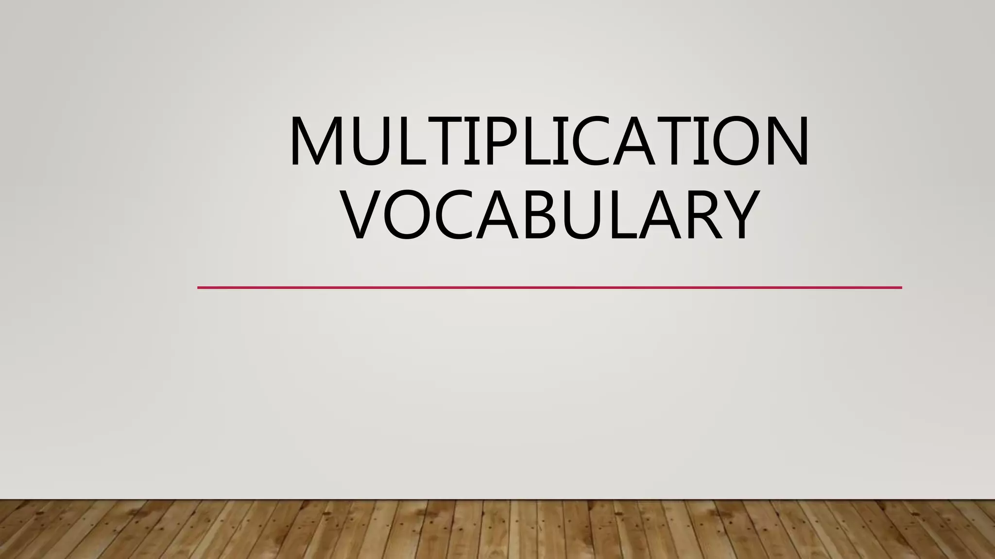 Multiplication vocab pp | PPTX