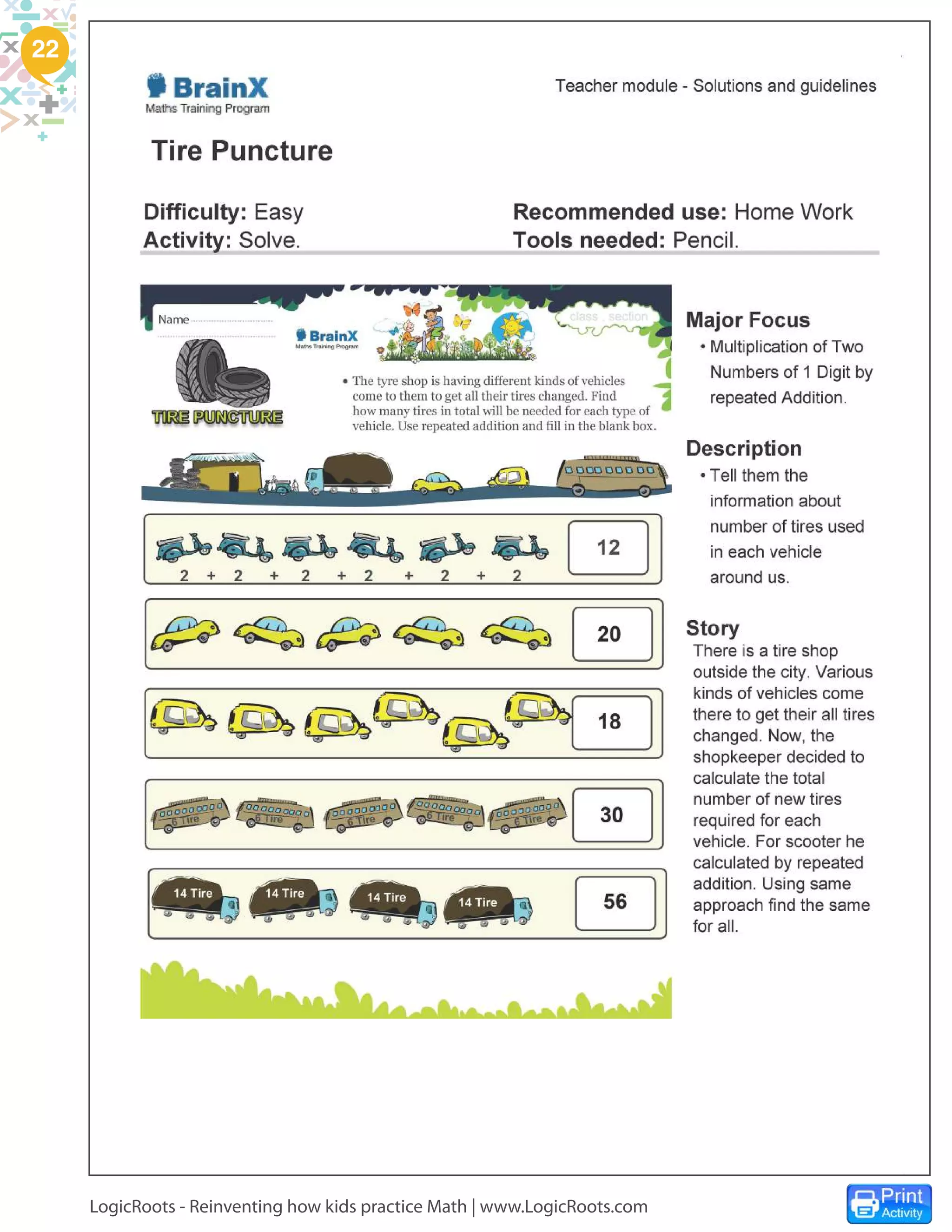 Multiplication table Board Game - Monster Sock Factory. 8 times more ...