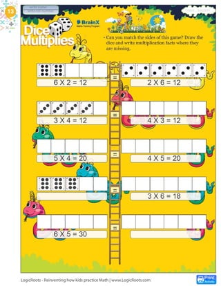 Multiplication table Board Game - Monster Sock Factory. 8 times more ...